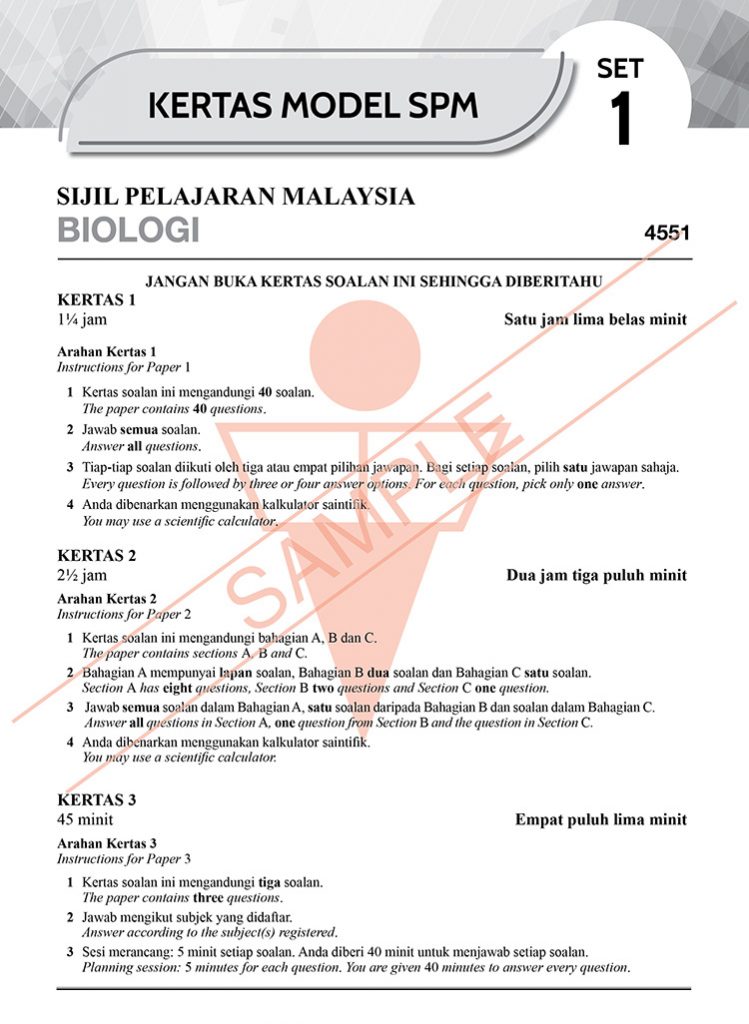 Kertas Model Top Score Biologi SPM – EPH