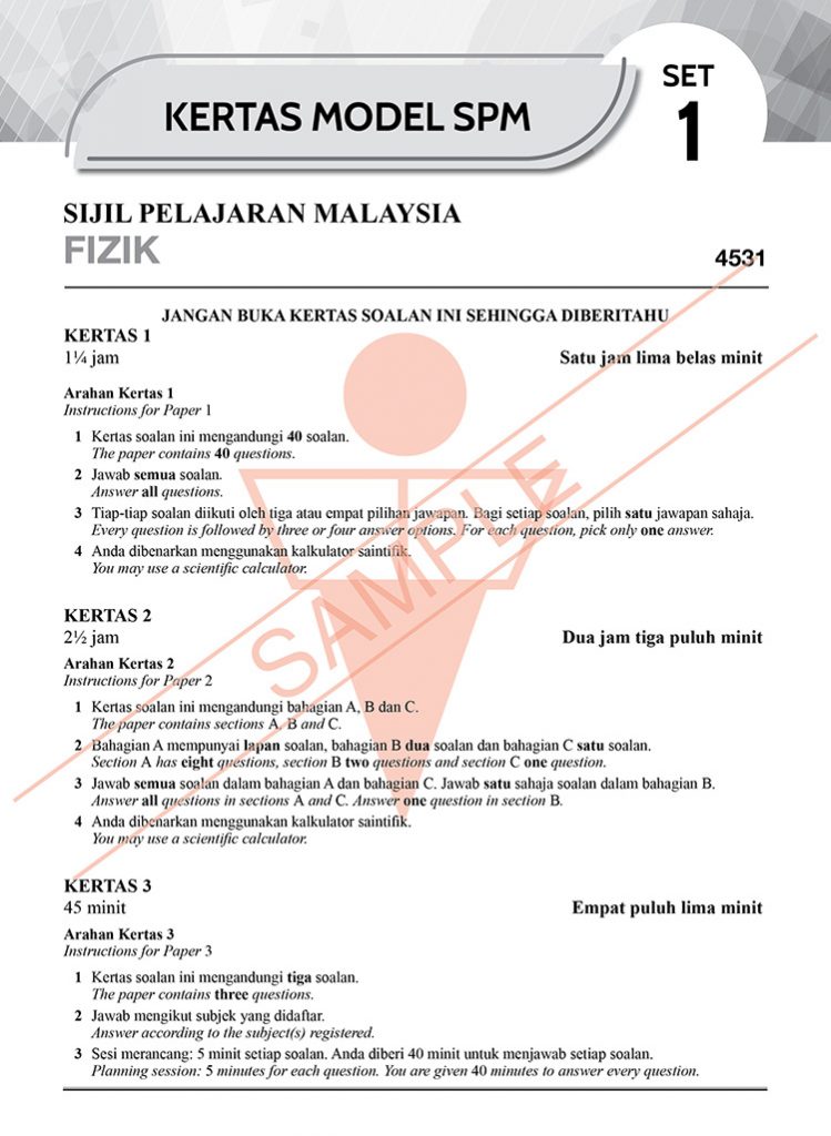 Kertas Model Top Score Fizik SPM – EPH