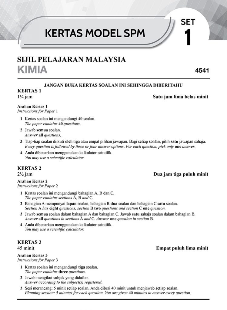 Kertas Model Top Score Kimia SPM – EPH