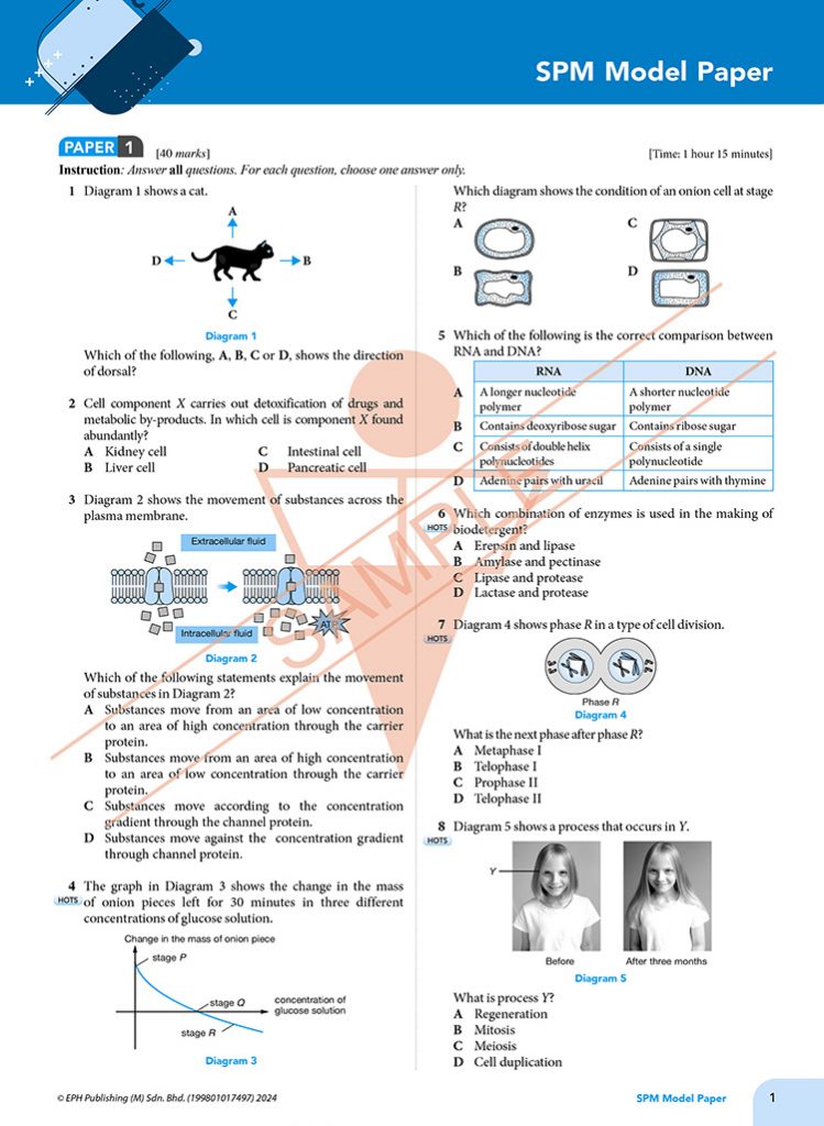 Quick Revision Biology SPM – EPH